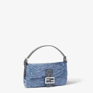 Fendi Baguette® 26424 Light Indigo Swakara Fur Bag